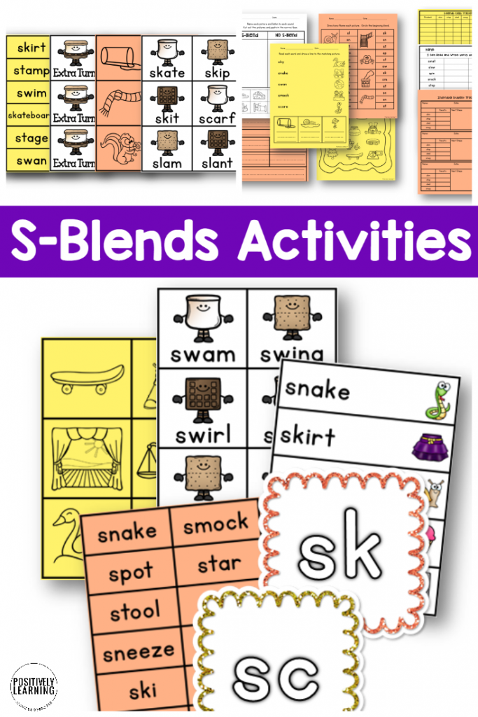 S-Blends Phonics Activities - Positively Learning