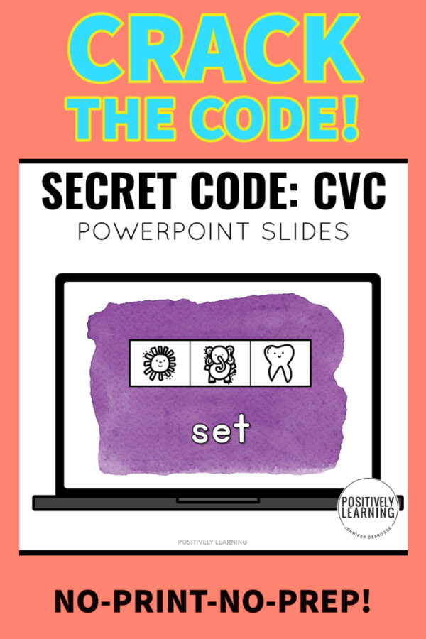 Secret Code CVC Words - Positively Learning