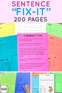 Sentence Editing Pages - Positively Learning