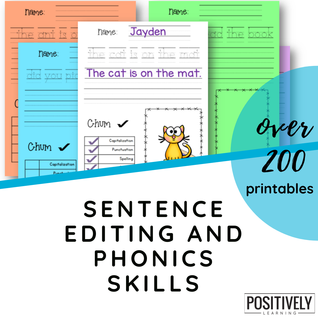 Sentence Editing Pages - Positively Learning