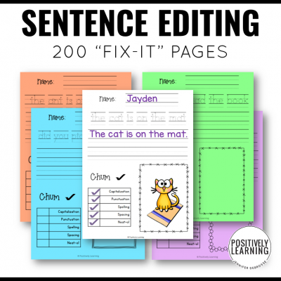 Sentence Editing Pages - Positively Learning