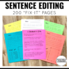 Sentence Editing Pages - Positively Learning