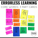 Core Words 3 Part Cards - Positively Learning