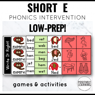 Short E Phonics - Positively Learning