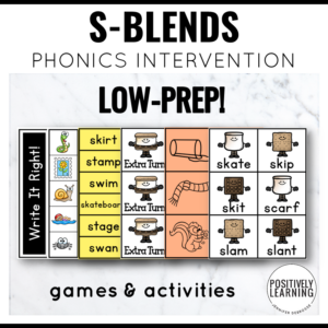S-Blends Phonics Activities - Positively Learning