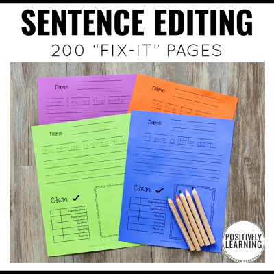Sentence Editing Pages - Positively Learning