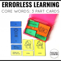 Core Words 3 Part Cards - Positively Learning