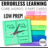 Core Words 3 Part Cards - Positively Learning