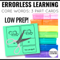 Core Words 3 Part Cards - Positively Learning