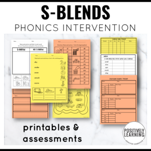 S-Blends Phonics Activities - Positively Learning