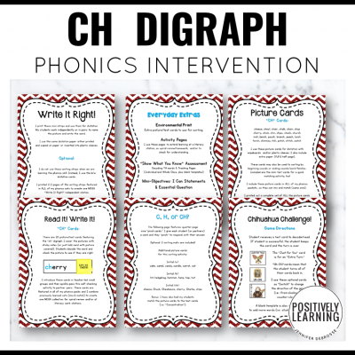 CH Digraph Phonics Activities - Positively Learning