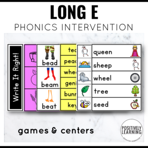 Long E Phonics Activities - Positively Learning