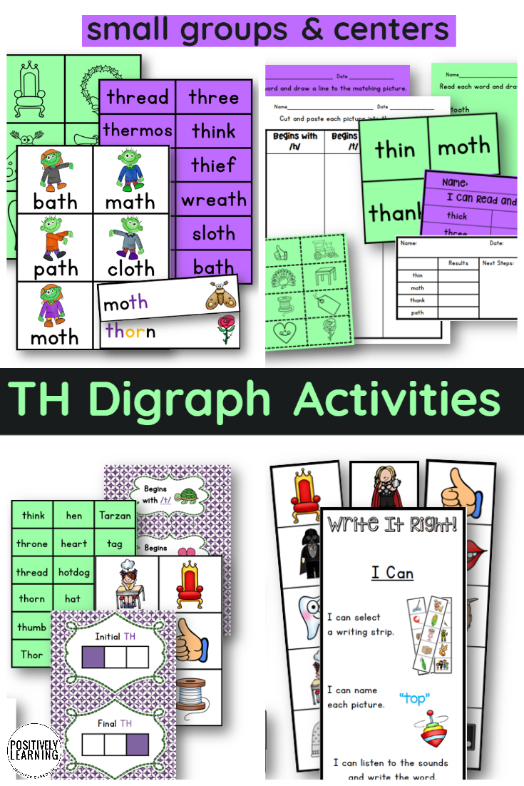TH Digraph Phonics Activities - Positively Learning