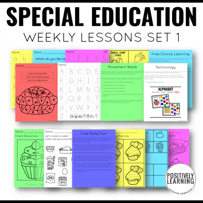 Special Education Weekly Lesson Plans - Positively Learning