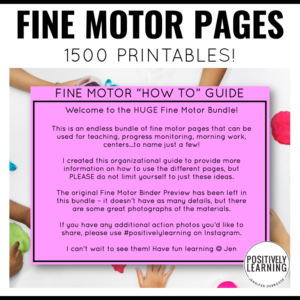 Fine Motor Practice Binder - Positively Learning