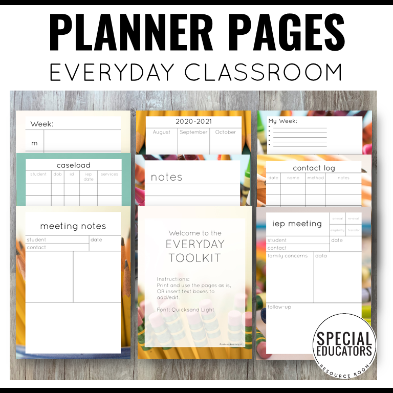 Special Educator Planner Pages - Positively Learning