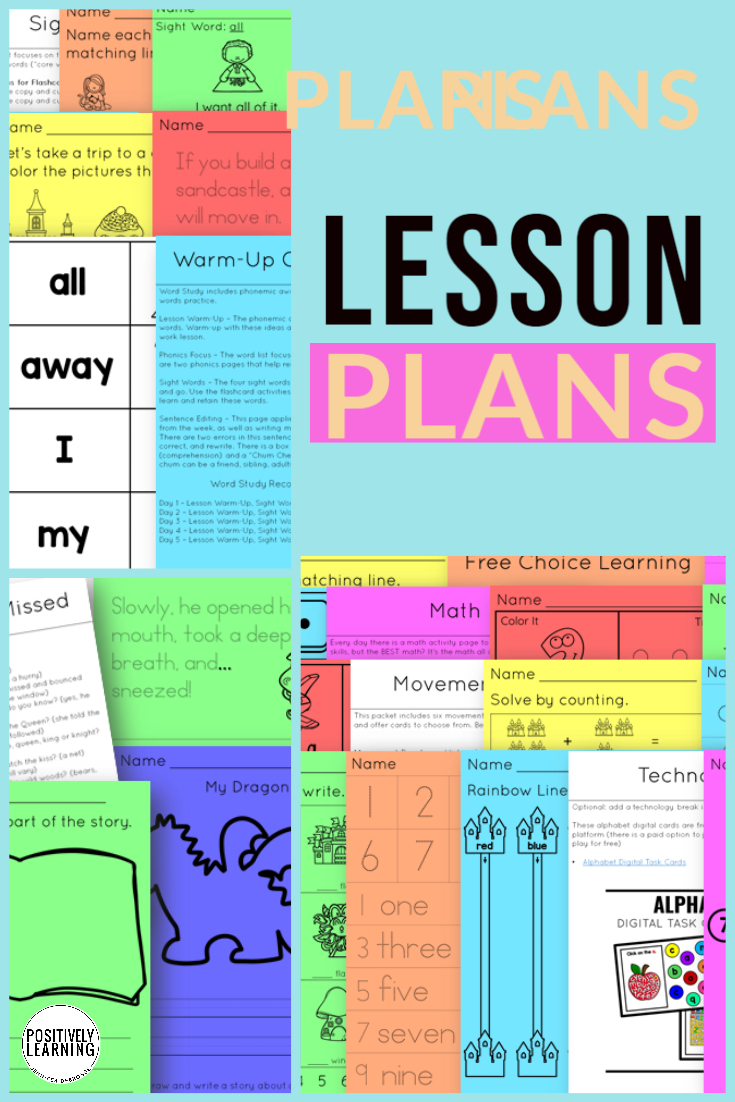 Special Education Weekly Lesson Plans Set 2 - Positively Learning