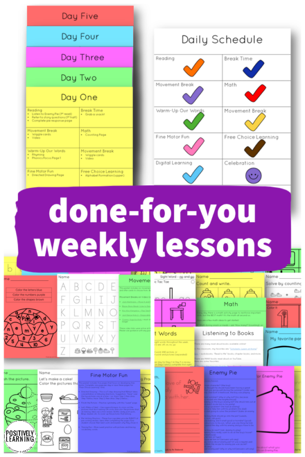 Special Education Weekly Lesson Plans - Positively Learning
