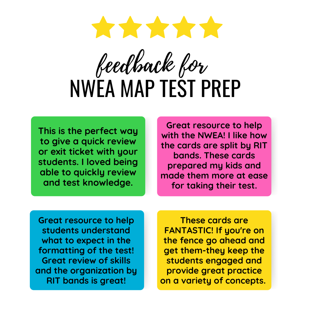 Test Practice Cards for Reading - Positively Learning