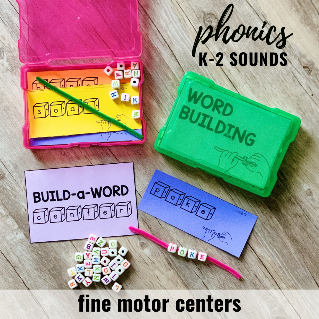 Word Building Phonics Centers - Positively Learning