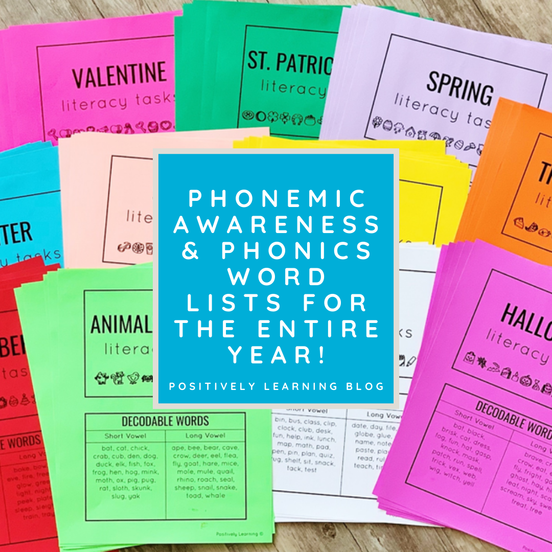 Phonemic Awareness Word Lists - Positively Learning