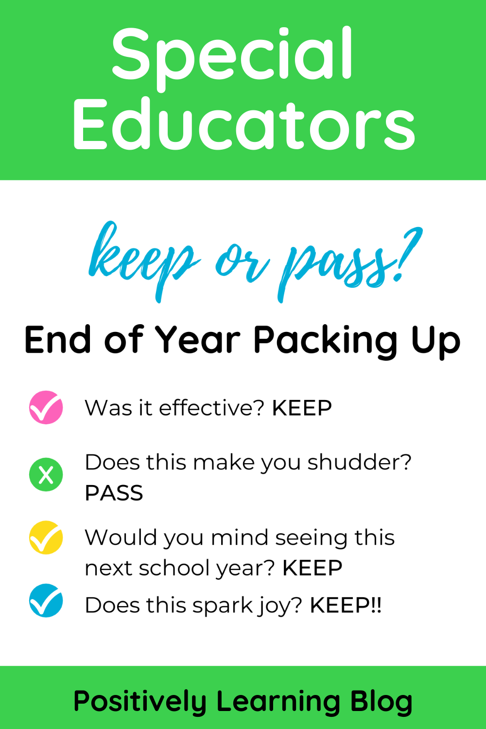End of Year Checklist for Special Educators - Positively Learning