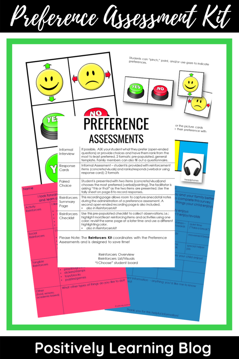 Preference Assessment and Reinforcers Kit - Positively Learning
