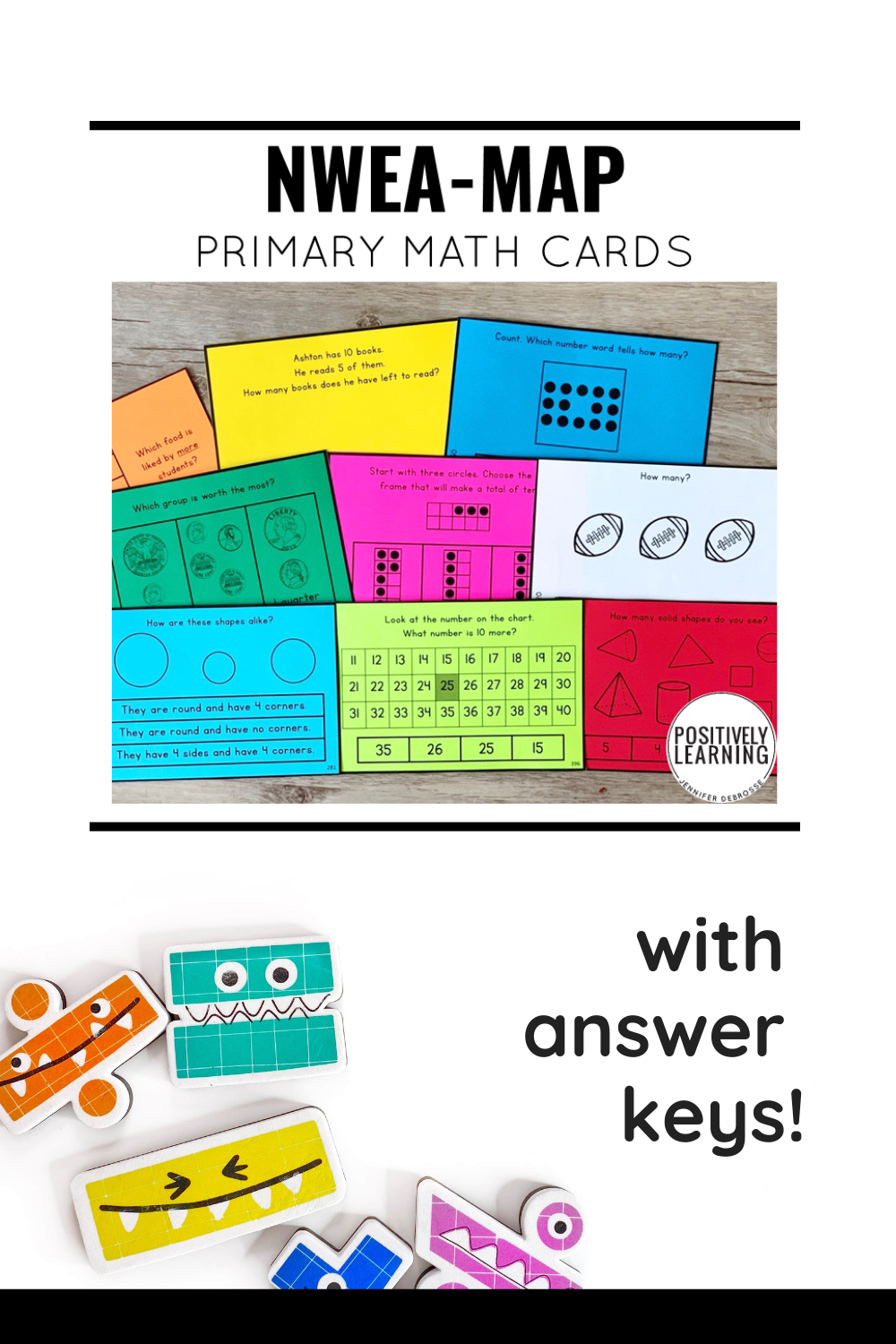 Math Test Prep Practice Cards - Positively Learning