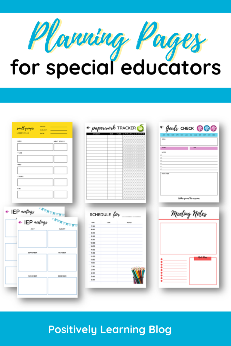 Special Educator Planner Pages - Positively Learning