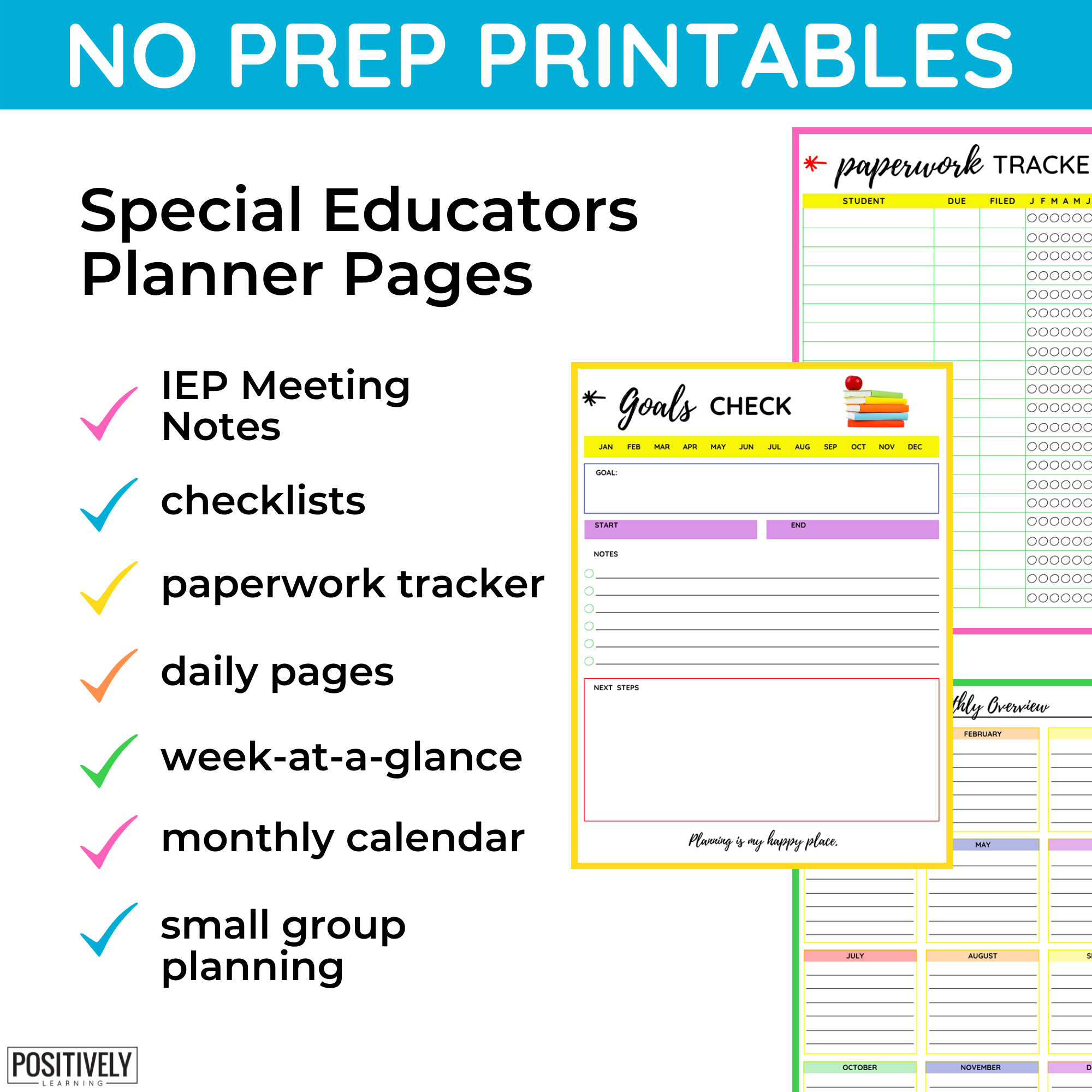 Planners for Special Educators - Positively Learning