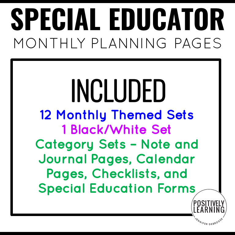 Planners for Special Educators - Positively Learning