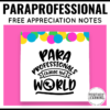 Paraprofessional Appreciation Sticky Notes - Positively Learning