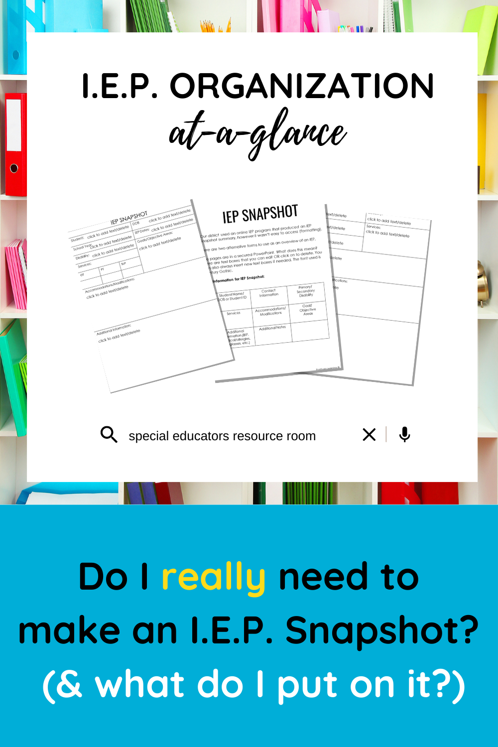 I.E.P. Snapshot Template - Positively Learning