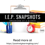 I.E.P. Snapshot Template - Positively Learning