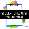 Free Student Checklist for Independent Work - Positively Learning
