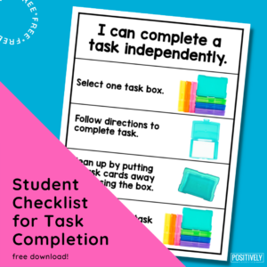 Free Student Checklist for Independent Work - Positively Learning