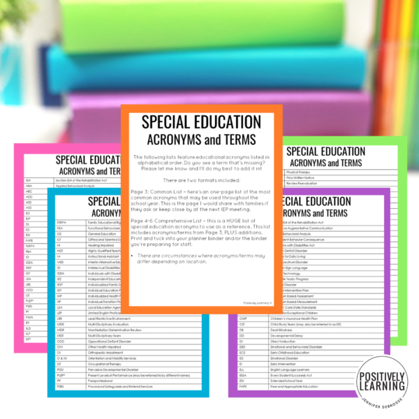 Special Education Acronyms - Positively Learning