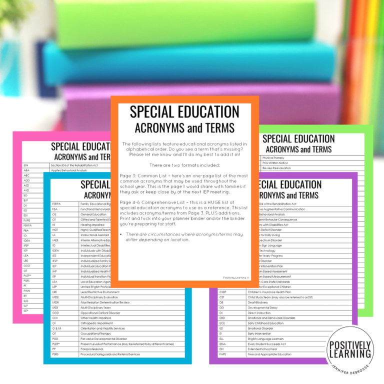 Special Education Acronyms - Positively Learning