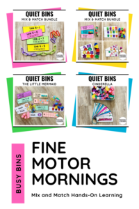 Morning Routines Using Busy Bins - Positively Learning