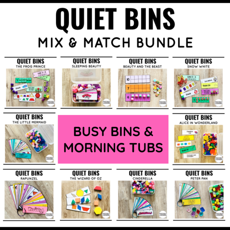 Morning Routines Using Busy Bins - Positively Learning