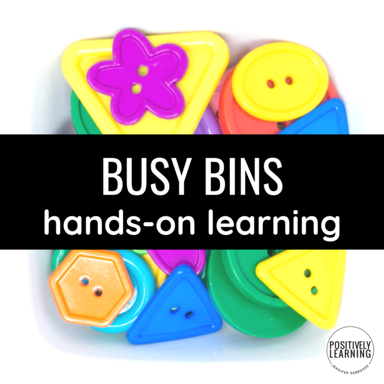 Morning Routines Using Busy Bins - Positively Learning