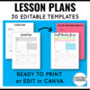 Special Education Lesson Plan Templates - Positively Learning