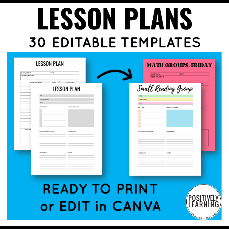 Special Education Lesson Plan Templates Positively Learning Special Education Lesson Plan Templates Positively Learning