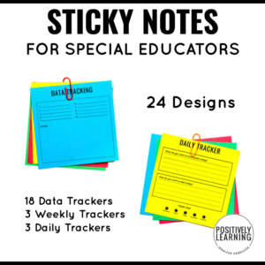 Data Tracking Sticky Notes - Positively Learning