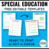 Special Education Teaching Binder Templates - FREE! - Positively Learning