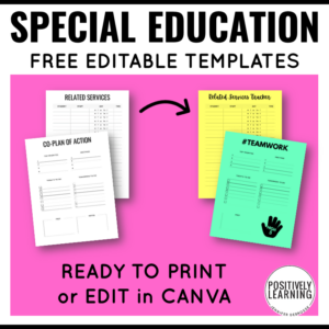Special Education Teaching Binder Templates - FREE! - Positively Learning
