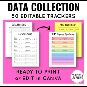 Special Education Data Collection Sheets - Positively Learning