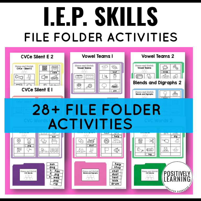 IEP Skills File Folder Activities - Positively Learning