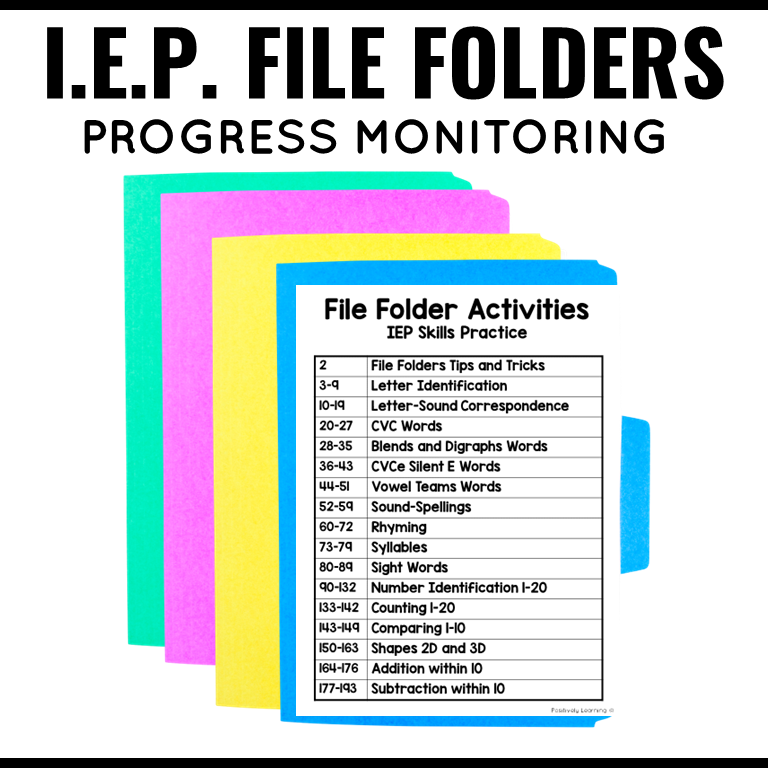 IEP Skills File Folder Activities - Positively Learning IEP Skills File Folder Activities - Positively Learning
