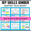 IEP Skills Busy Book Adapted Work - Positively Learning